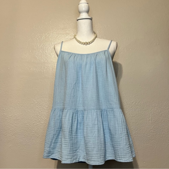 Caslon | Tops | Caslon Womens Cotton Gauze Tank In Light Blue Sz Large ...